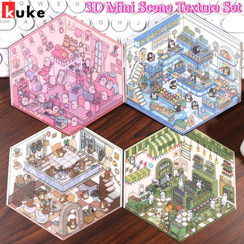 3D Stacking Landscape Sticker - Mini Scene Texture Set - DIY Hand ...