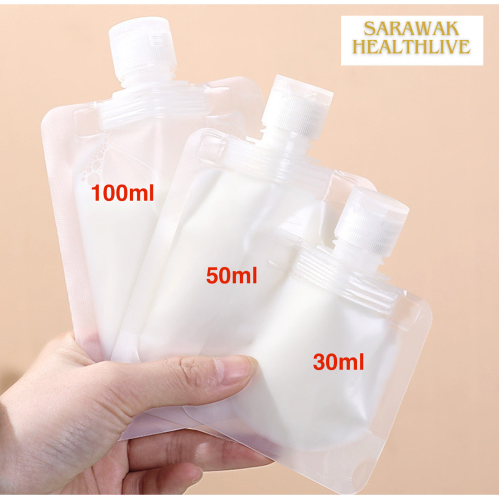 Portable Travel Dispenser Bag Shampoo Pouches Lotion Body Wash Storage ...