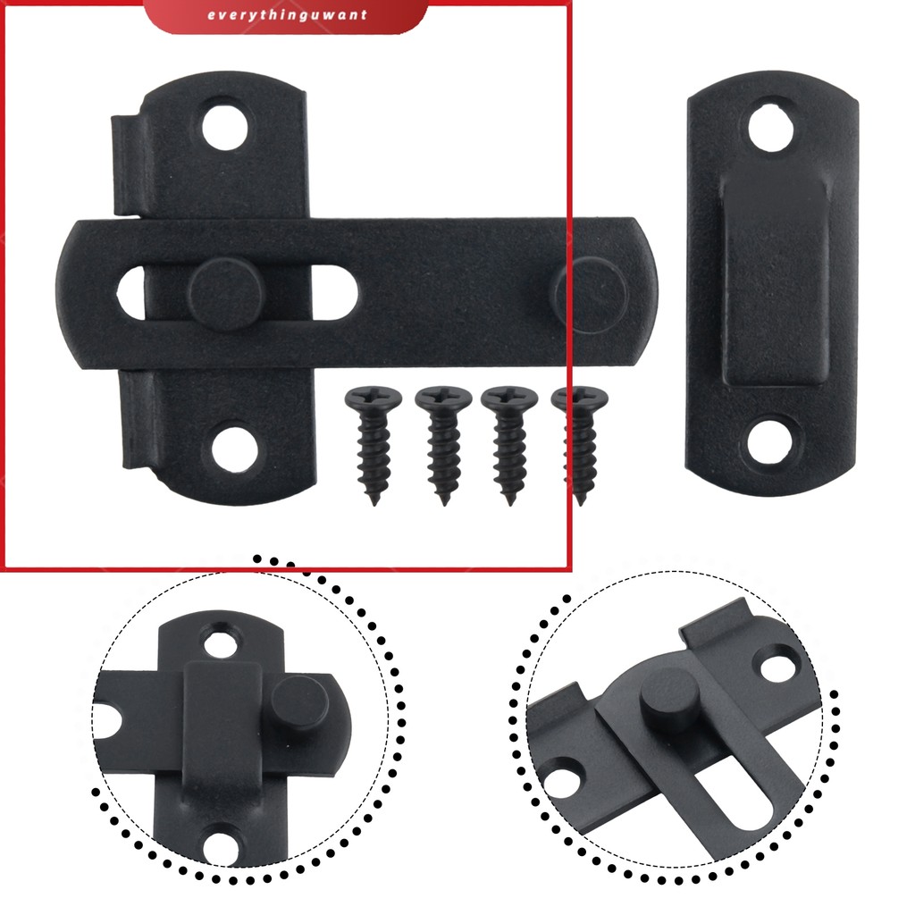 Matte Black Stainless Steel Gate Latches Flip Latch Safety Door Bolt ...