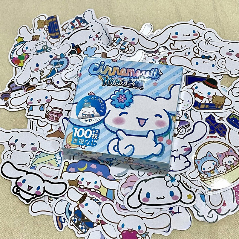 Cute Sanrio Kuromi And Cinnamoroll Stickers Gift Box Set Diy Decoration ...