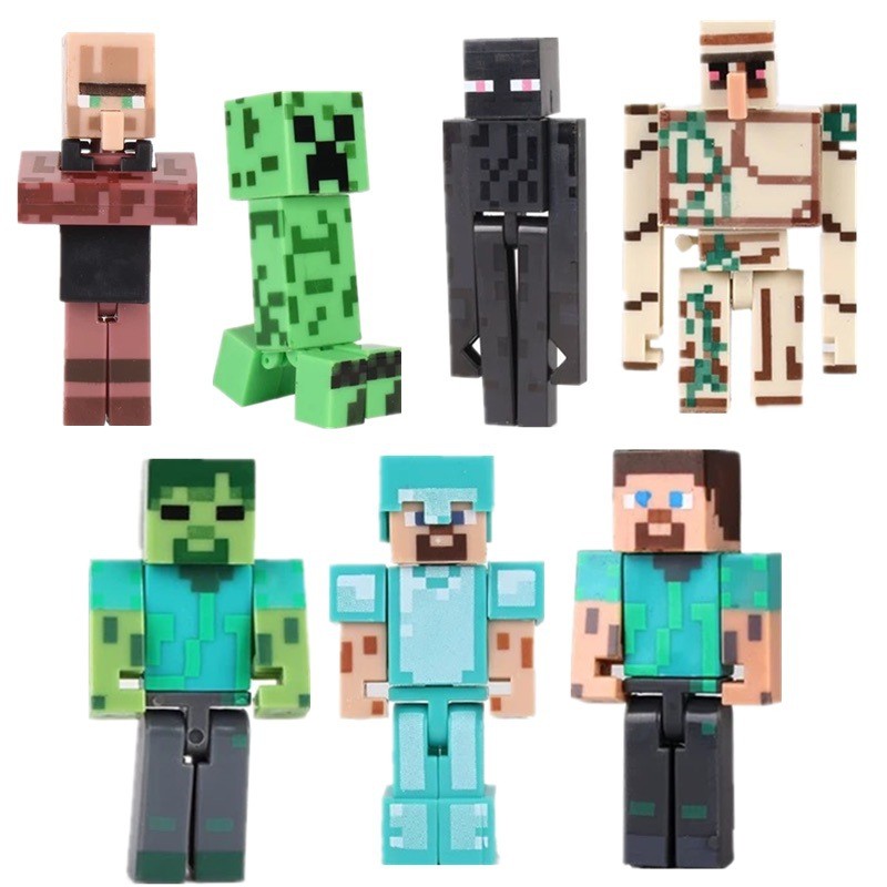 Minecraft Toy 8pcs/set Minecraft Creeper Iron Golem Enderman Seven MC ...