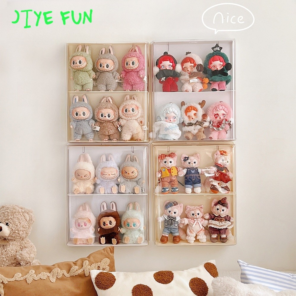 Wall-Mounted Labubu Display Case Transparent Acrylic Organizer for Pop ...
