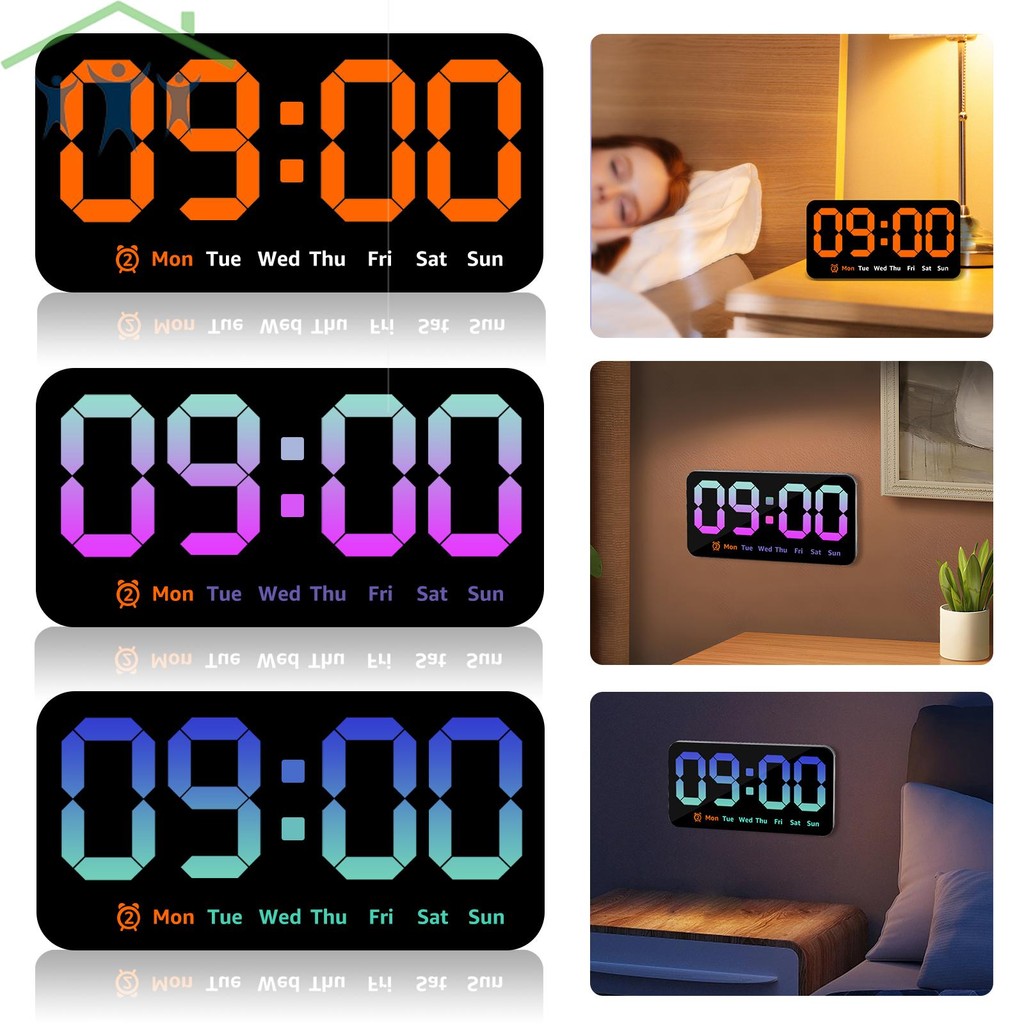 LED Digital Wall-mounted Table Clock 8.5 Inch Large Display LED Alarm ...