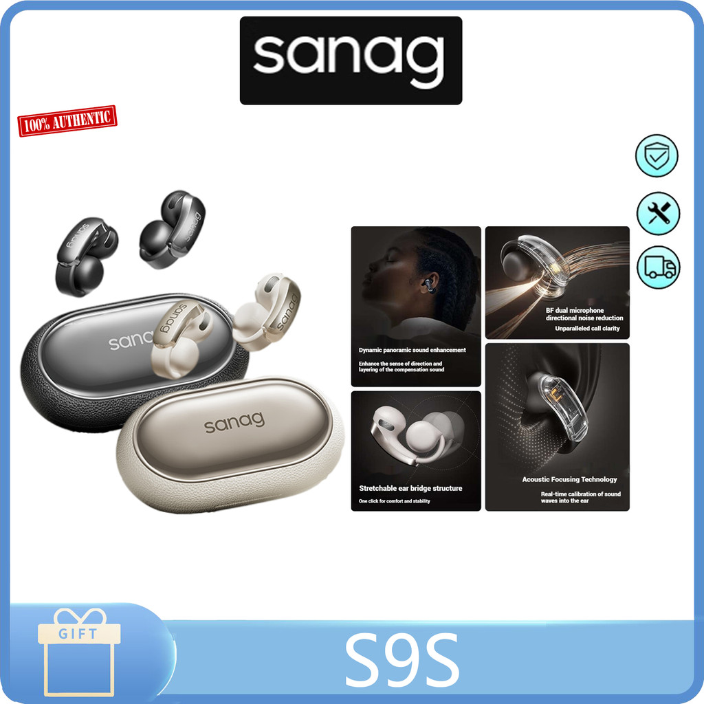 SANAG S9S AI Bone Conduction Bluetooth Headset Ear Clip Concept Open wireless ear protection ...