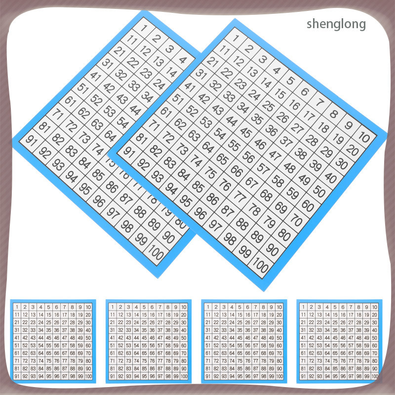 Desk Hundreds Chart Poster Math Charts for Preschool Board 100 ...