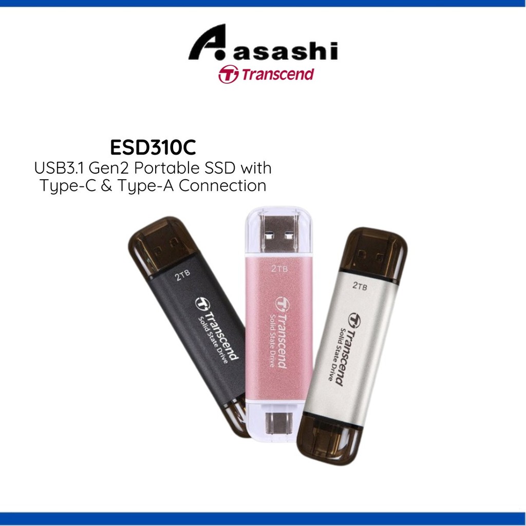 Transcend ESD310C / ESD310S 512GB / 1TB USB3.1 Gen2 Portable SSD with ...
