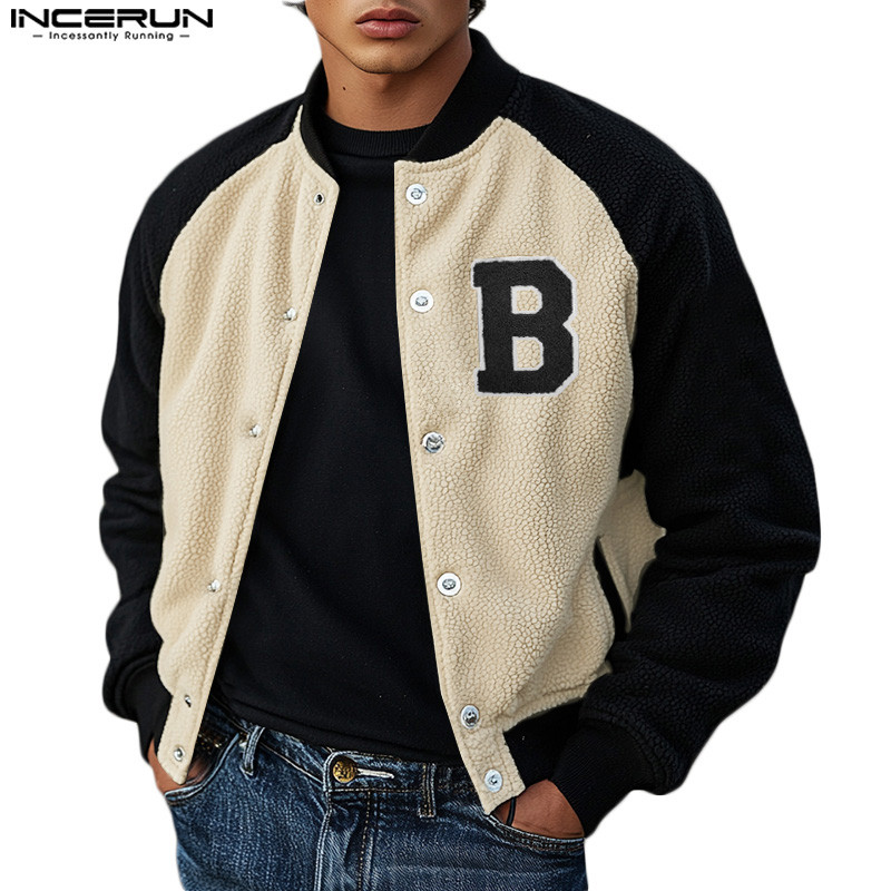 INCERUN men's Street Fashion Autumn Coat B Splicing Coat | Shopee Singapore