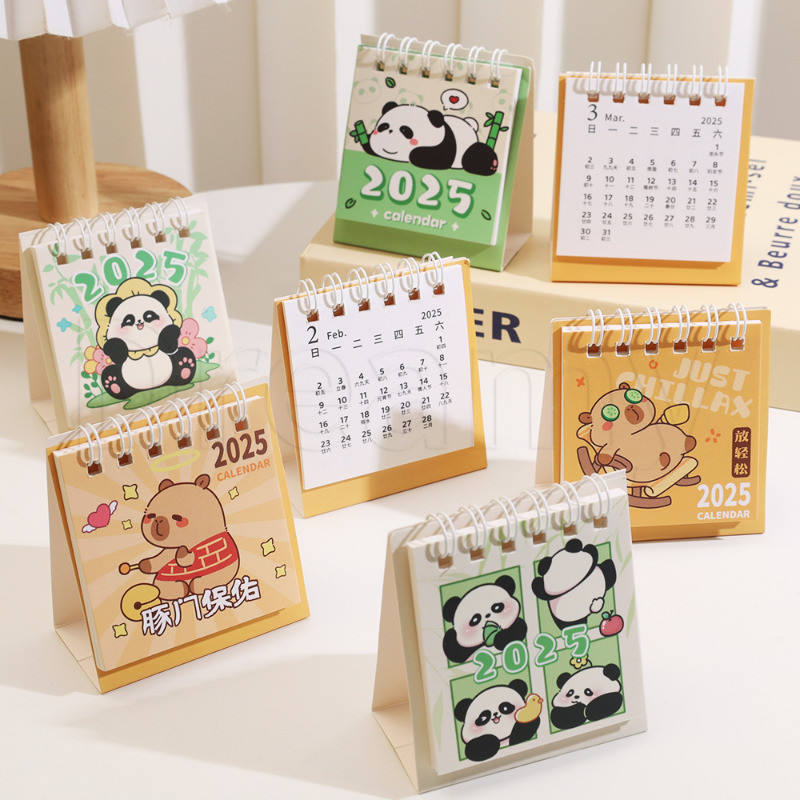 2025 Kawaii Capybara Desk Calendar - Coil Flip Calendar - Portable Pocket Calendar - Daily ...
