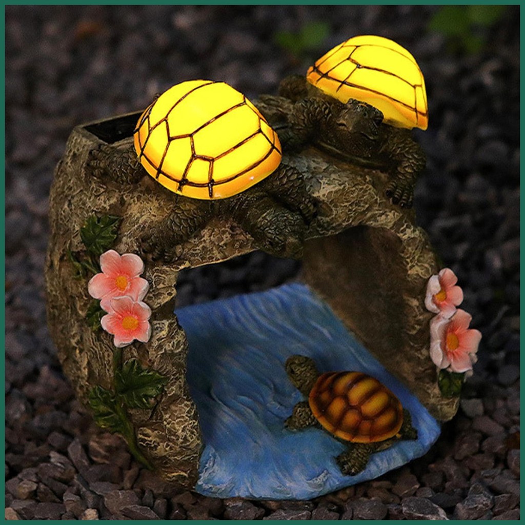 Gutter Downspout Decorative Turtle Resin Turtle Solar Statues Gutter ...