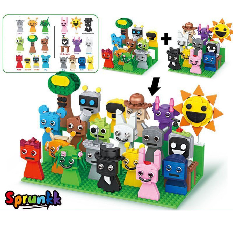 MOC Incredibox Sprunki Figures Building Blocks Set Horror Game ...