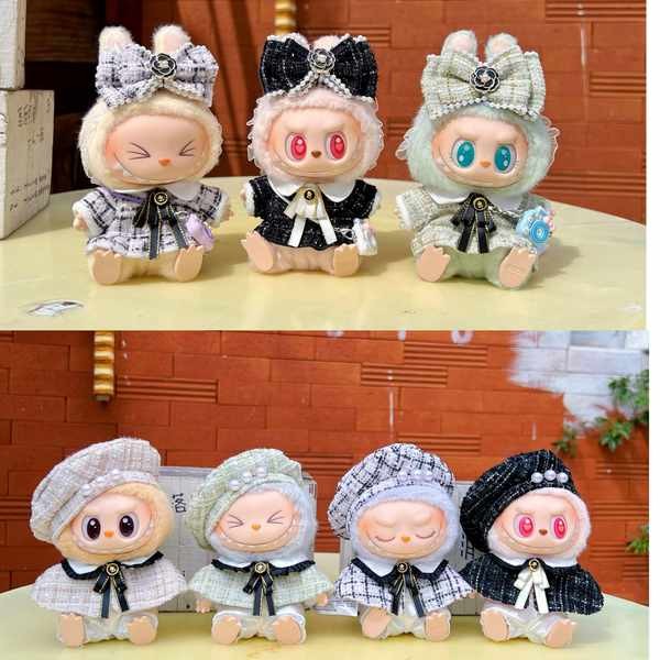 labubu clothes labubu accessories Labubu Sitting Party Doll Coat Chanel ...