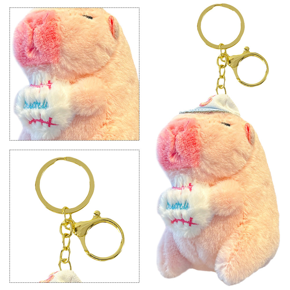 Cartoon Capybara Plush Doll Keychain Fluffy Cute Plush Capybara ...