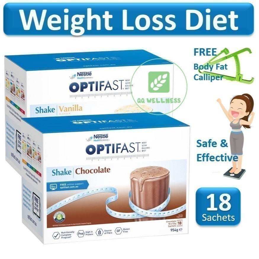 👍Nestle Optifast VLCD Shake 18 * 53g Chocolate Vanilla Very Low Calorie ...