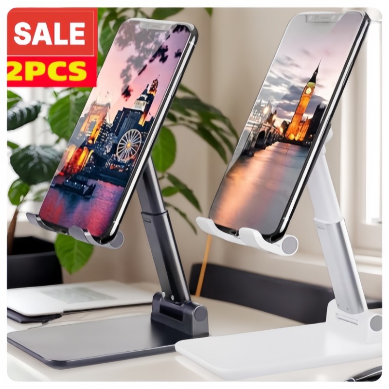 2 phone stands, desktop phone stand with adjustable angle and height ...