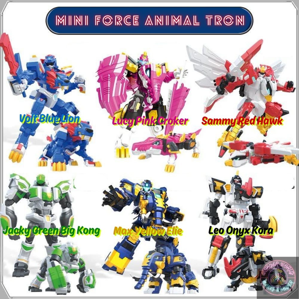 🌈SG Stock🌈 Mini Force Animal Tron 4 Original Toys Robot For Kids Action ...