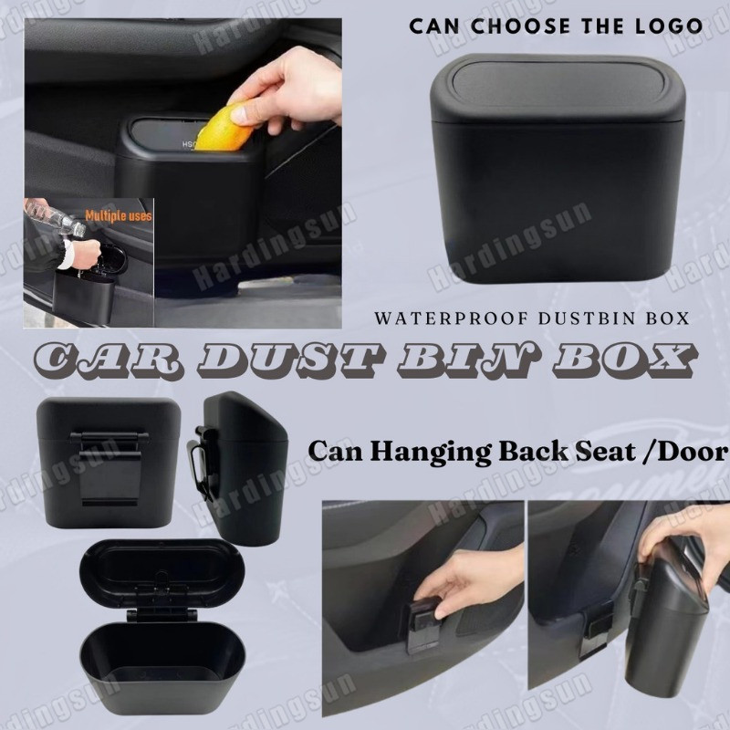 Car Dustbin Box Trash Bin Rubbish Box Mini Hanging Back Seat Waterproof ...