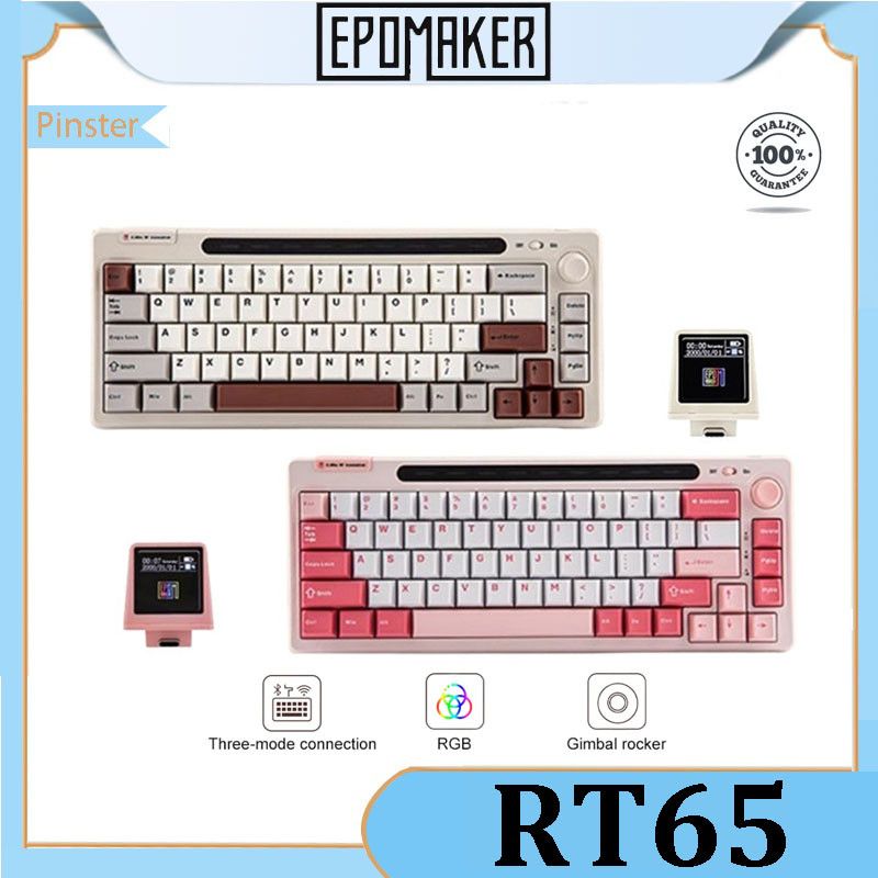 EPOMAKER RT65 retro mechanical keyboard with mini display screen ...