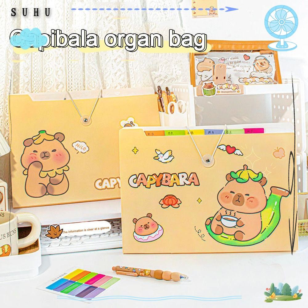 SUHUHD A4 Document Bag, Large Capacity Waterproof File Folder, Cute ...