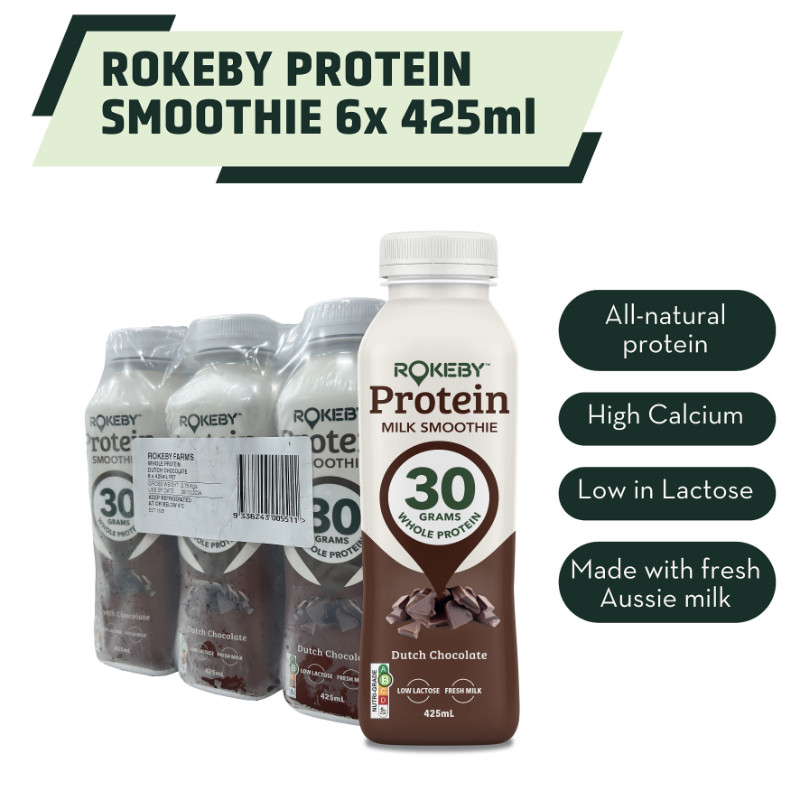 Rokeby Protein Milk Smoothie Dutch Chocolate 6 x 425ml | Shopee Singapore