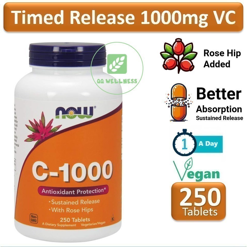 👍Now Foods C-1000 250 Tablets/Vegetarian Caps Vitamin C 1000mg ...