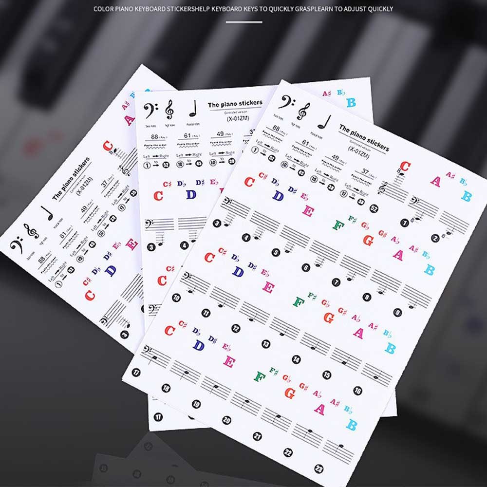 Piano Notes Guide for Beginner Removable Piano Keyboard Note Labels ...