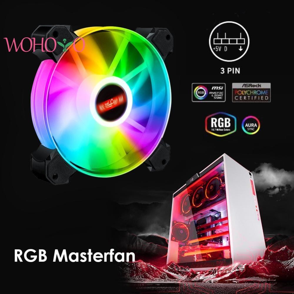 120mm Case Fan RGB Silent PC Case Cooling Fan with 2 Hydraulic Bearings ...