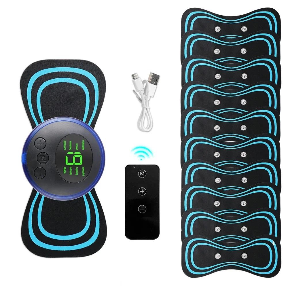 Neck Back Massager Sticker EMS Pulse Mini Electric Massage for Shoulder ...