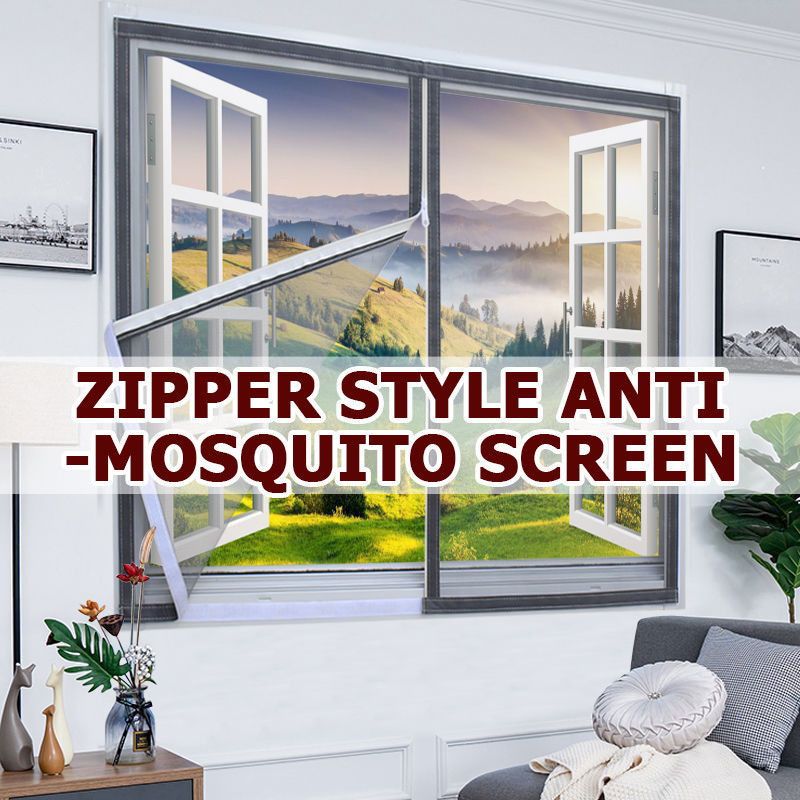 Anti-mosquito Net with Zippered Washable Window Screen Anti Fly Insect ...