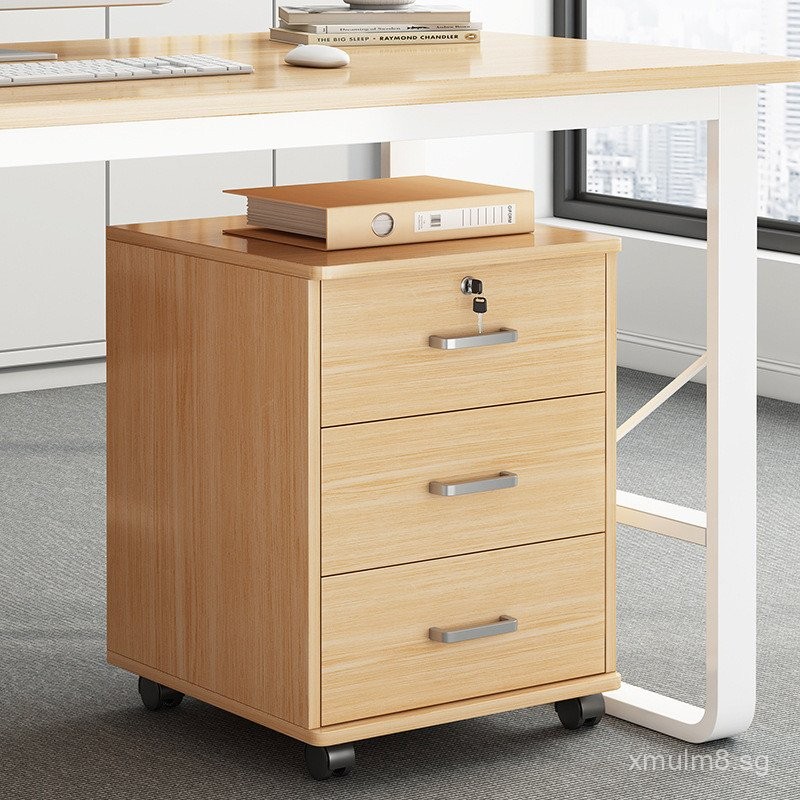 File Cabinet Office Storage Cabinet with Lock Moving Wheels Storage ...