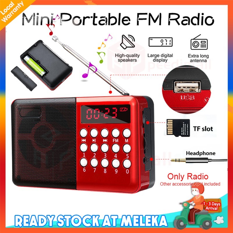 Digital Radio Speaker Portable Mini FM Radio USB TF MP3 U Dish Music ...