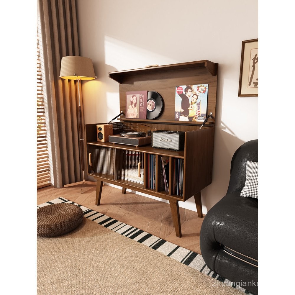 Vinyl Record Cabinet Floor-standing Record Player Cabinet Solid Wood ...