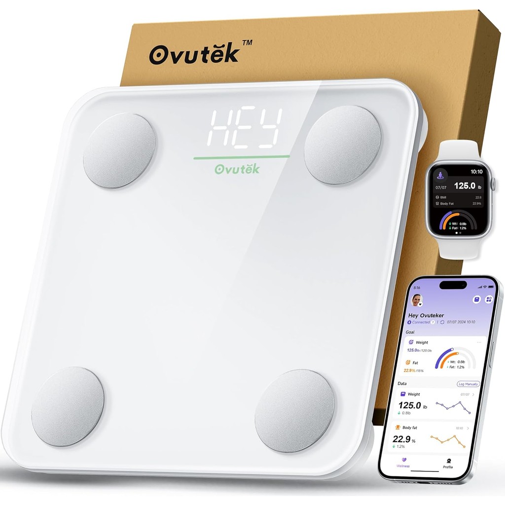 Smart Scale for Body Weight, Digital Bathroom Scale BMI Weighing Body Fat Scale, Accurate Body ...