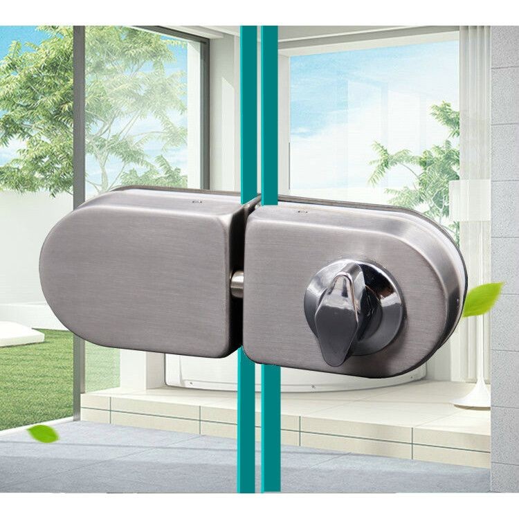 Glass Lock Perforation-Free Shop Sliding Door Lock U-Shaped Lock Single ...