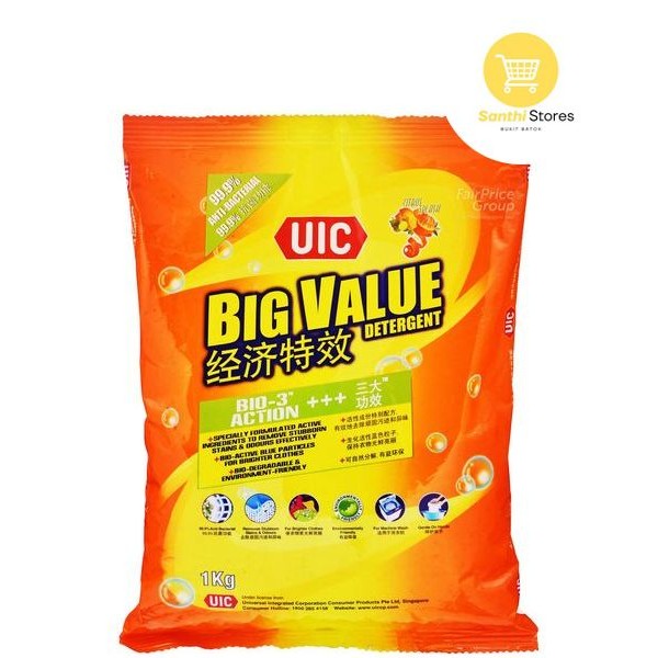 UIC Big Value Detergent Powder Anti Bacterial Citrus Splash 1kg ...