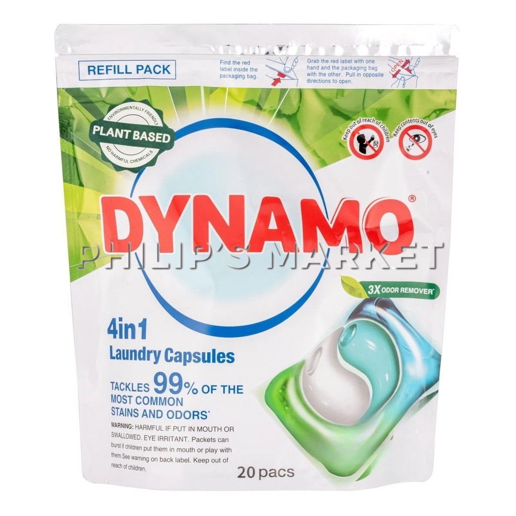 Dynamo 4in1 Laundry Capsules Refill Pack (3X Odor Remover) 20 Pods ...