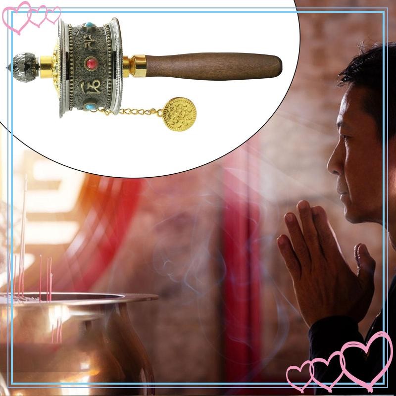 [meteor2] Prayer Wheel Hand Held Prayer Wheel Premium Buddha Scriptures ...