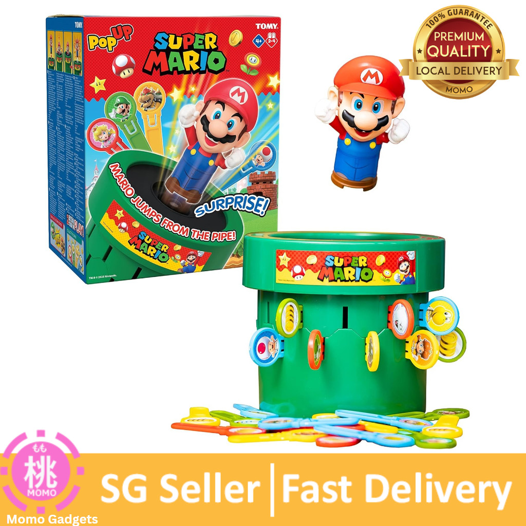 TOMY Pop Up Super Mario Board Game - Family and Preschool Kids Games ...