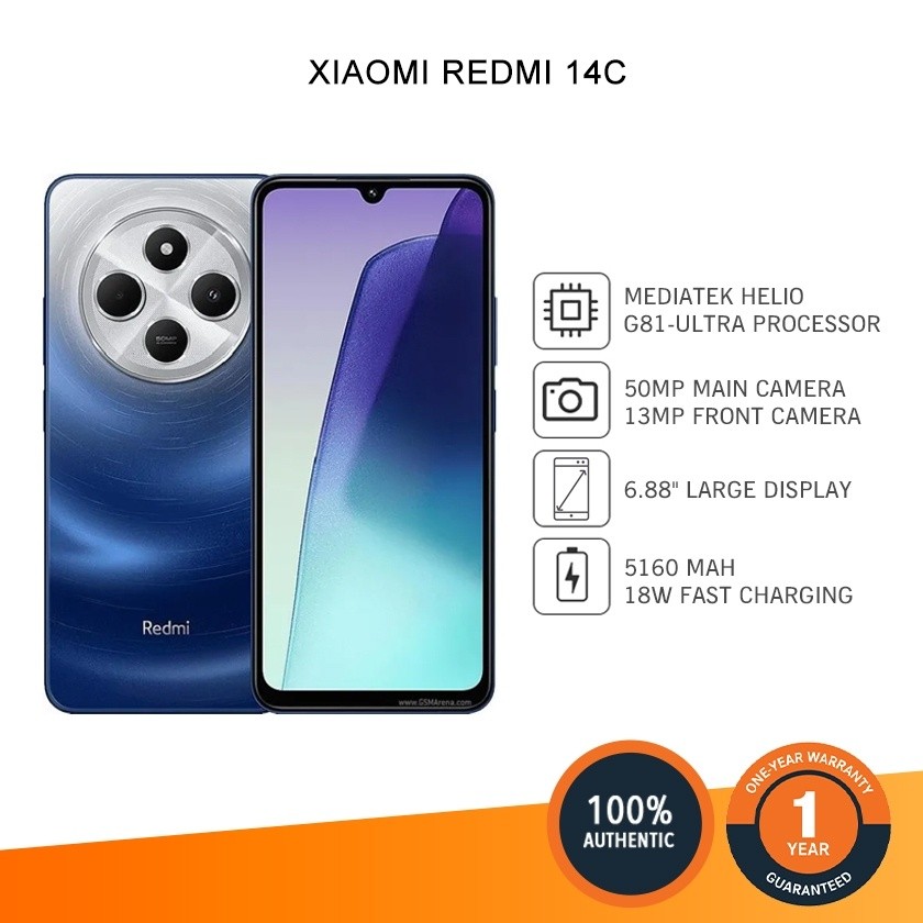 Xiaomi Redmi 14C Smartphone | 6GB+128GB / 8GB+256GB RAM + ROM | MediaTek Helio G81-Ultra ...
