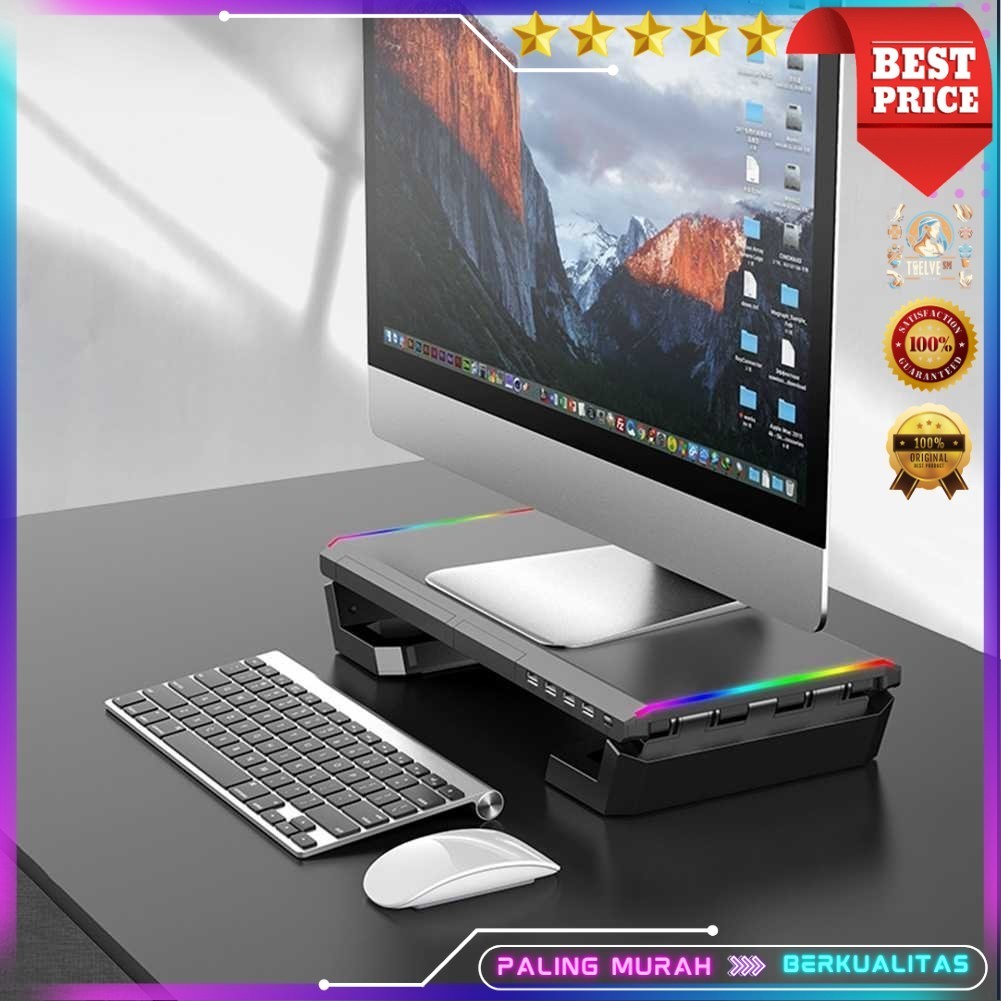Ice COOREL Waterproof RGB Monitor Stand Laptop Desk with 4 USB 2.0 - T1 ...