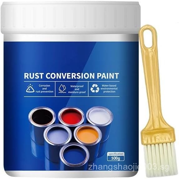 Weatherproof Rust Converter Paint for Metal, 500g 2-in-1 Rust Remover ...