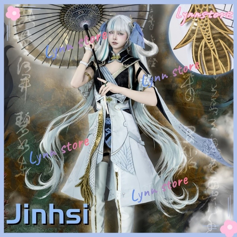 WUTHERING WAVES Cosplay Costume JINHSI Cosplay Cute Lori Outfit Wig Set ...