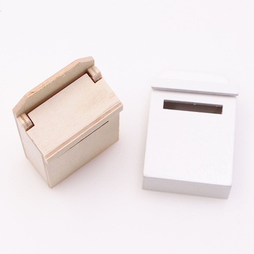 ⭐QUMM⭐ Miniature Blank Mail Box House Mini Mail Box Miniature Wooden ...