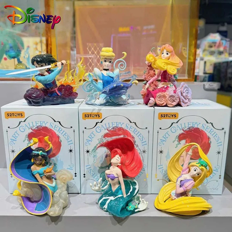 New Disney Princess Art Gallery 2 Generation Series Blind Box Toys Cute Snow White Aurora Mulan ...