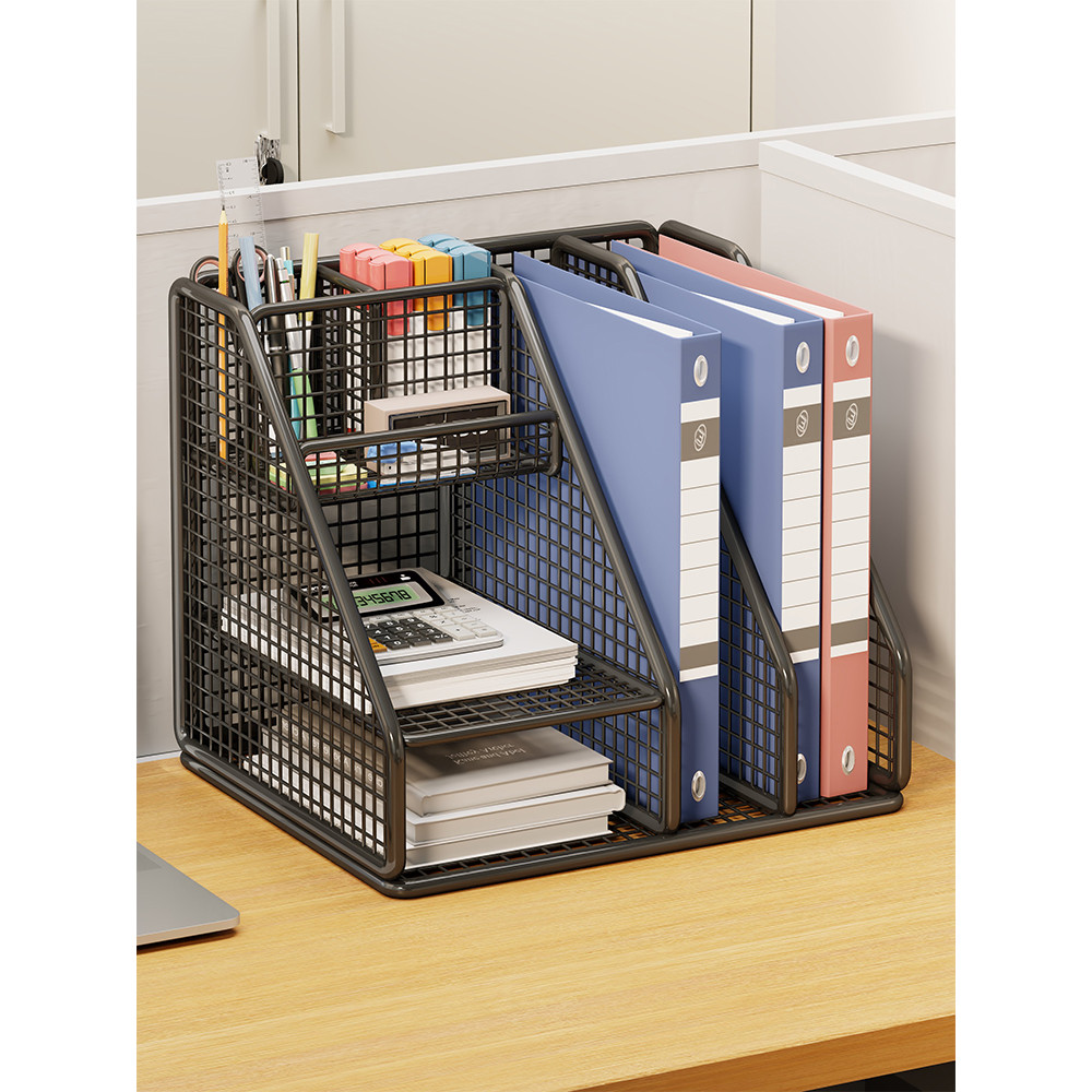 [in stock] Thickened Metal File Folder Storage Rack Vertical File Frame ...