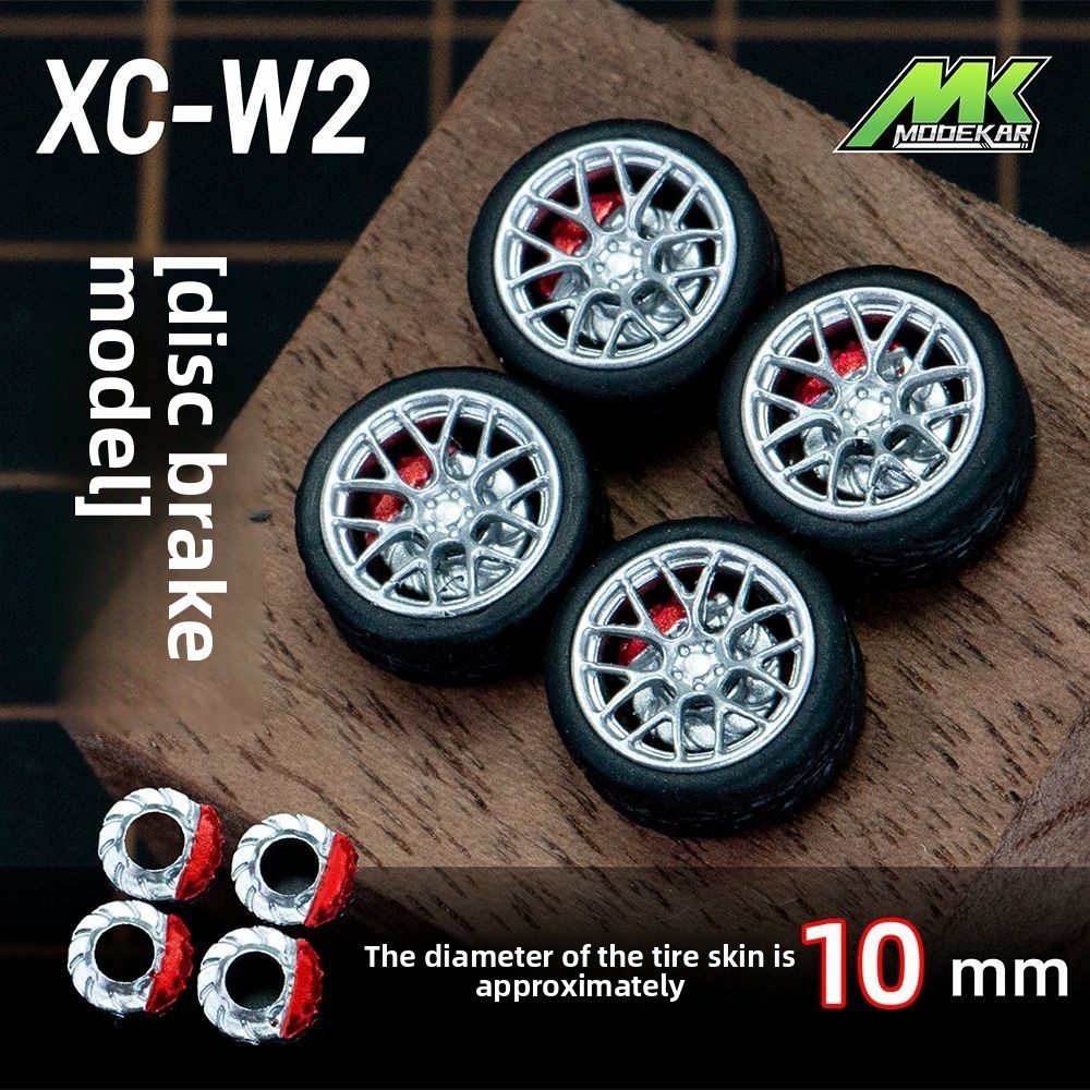 [JDM Stylish Disc Brake Wheelset]1:64Car Model Modification Parts ...