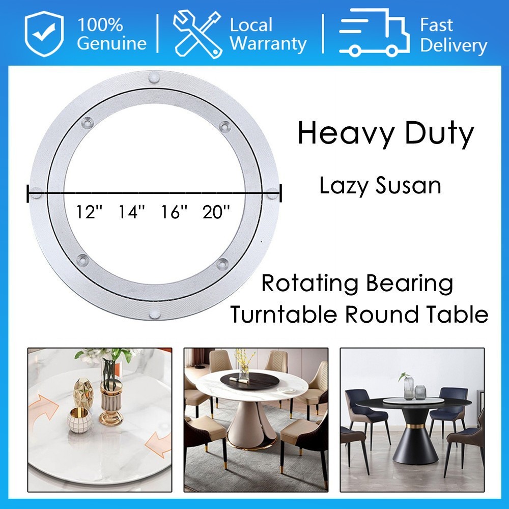 Heavy Duty Aluminium Lazy Susan Rotating Tray Turntable Dining Table ...