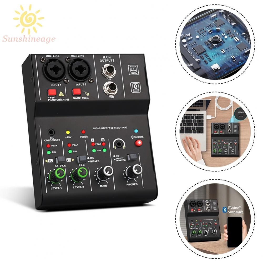 【SUNAGE】2 Channels USB Audio Interface Sound Card for Guitar and Vocals ...