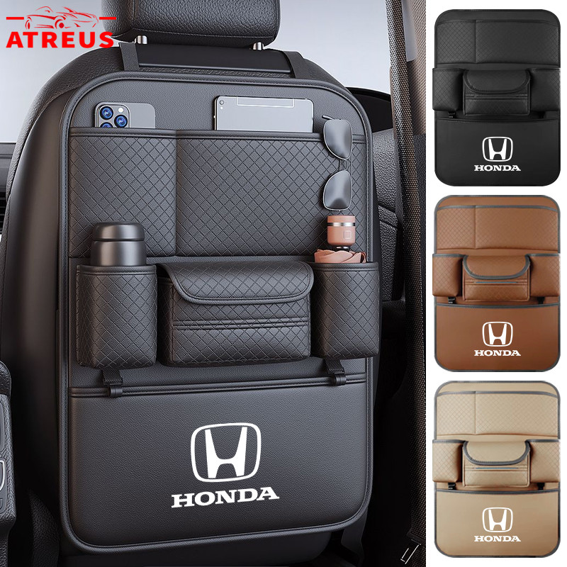 Honda Car Seat Back Storage Bag Leather Auto Foldable Organizer Car ...