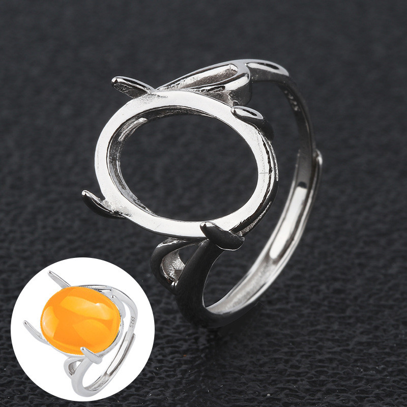 925 Sterling Silver Ring Frame 7*9 DIY Beeswax Ring Holder Female 9*11 ...