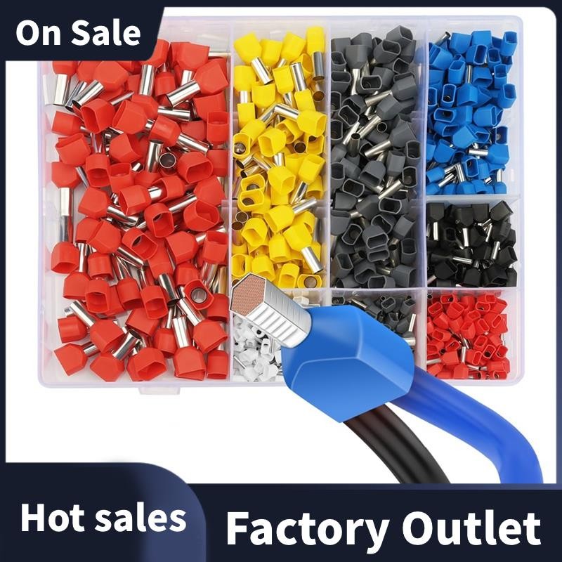 750pcs Twin Wire Ferrules Kit Wire Terminal Ferrules Crimp Connector ...
